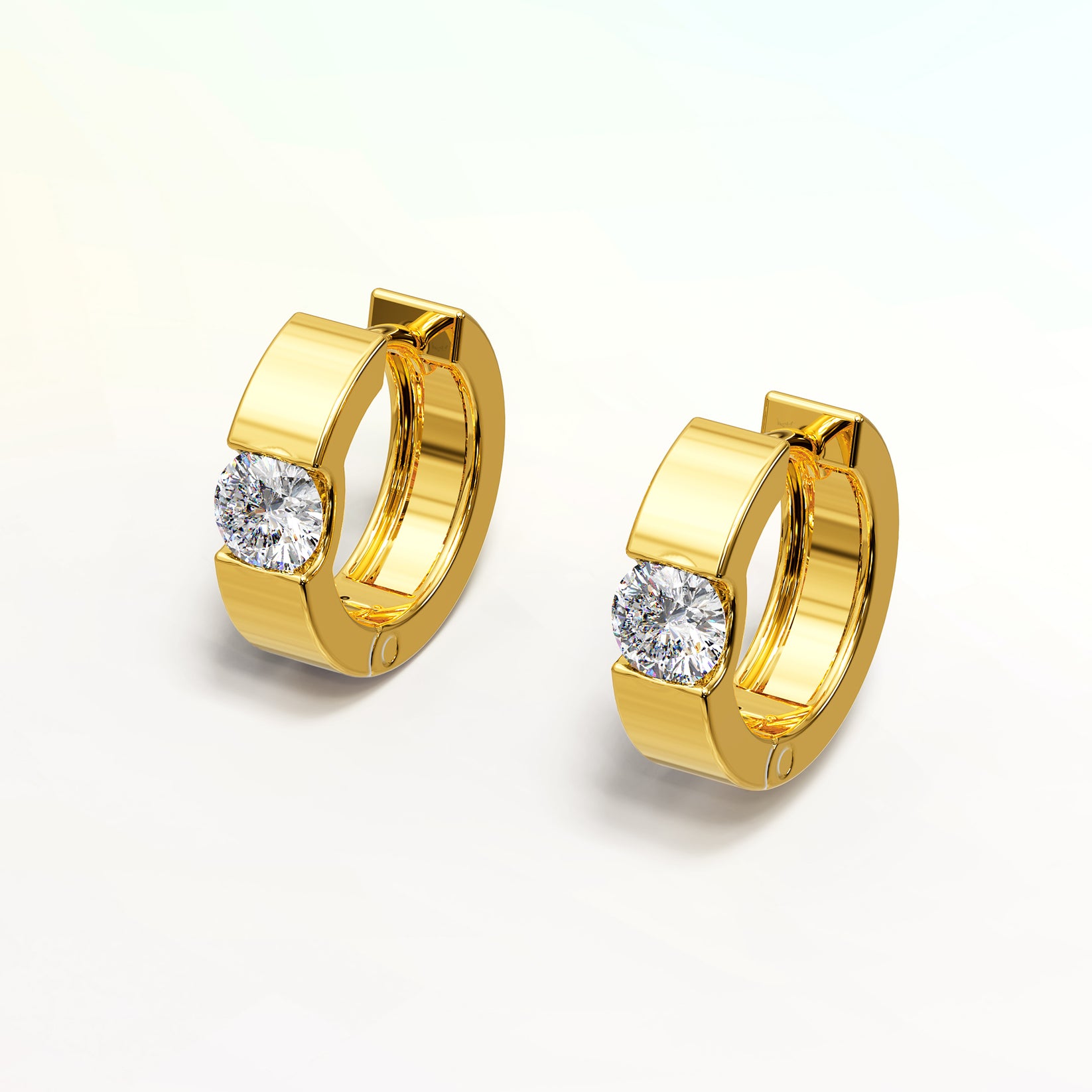 Krystal Couture Center Stone Swarovski crystals Yellow Gold Earrings