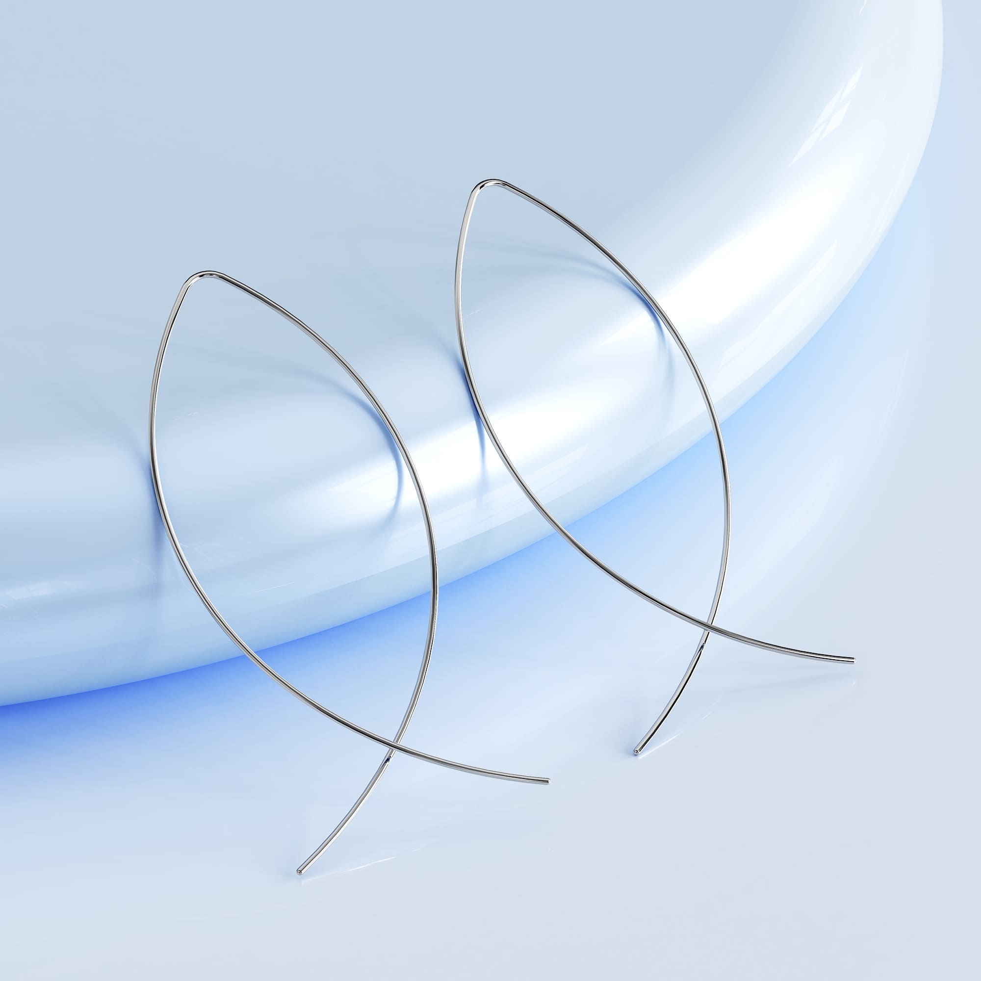 Fish Curved Threader Earrings