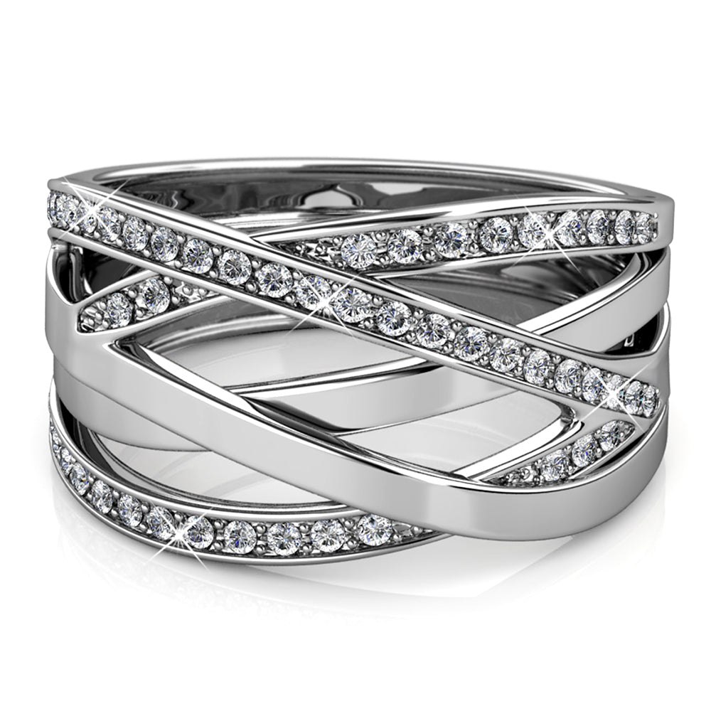 Swarovski criss cross ring store
