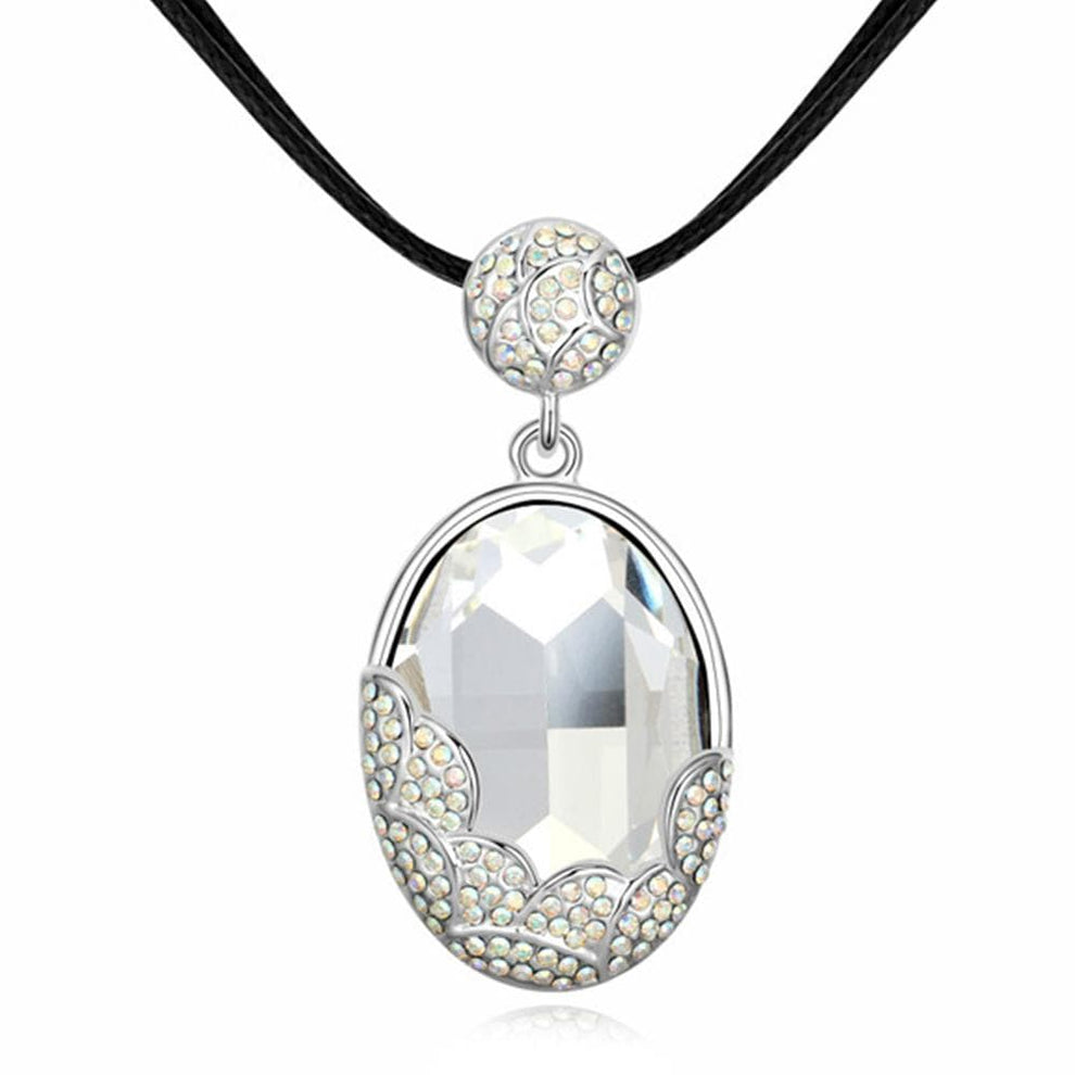 Krystal Couture Triumph Diamond Swarovski crystals White Gold Necklace